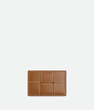 Bottega Veneta Cassette Credit Card Case - Wood / Natural